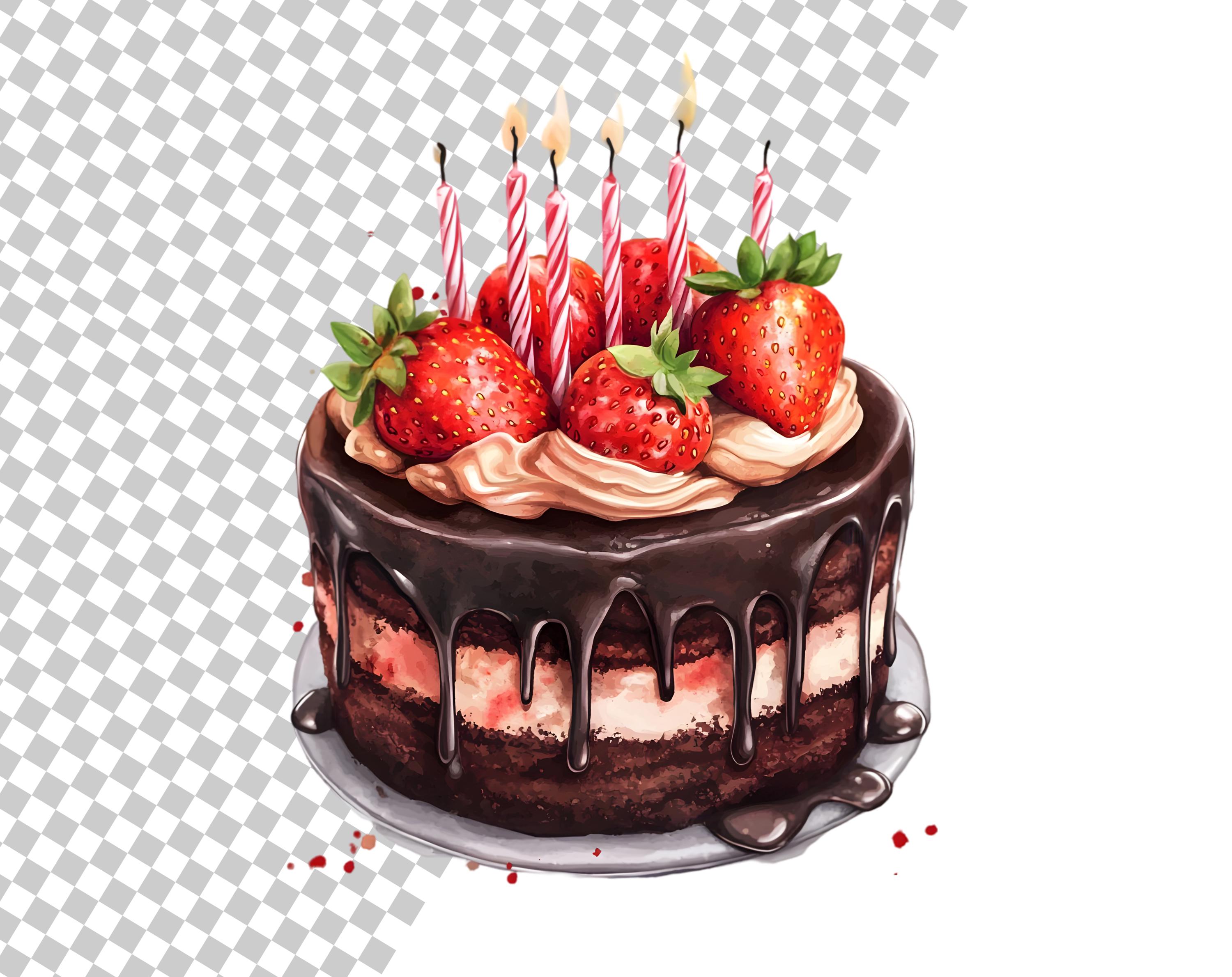 Watercolor Birthday Décor Clipart Png Bundle, Birthday Décor Clipart ...