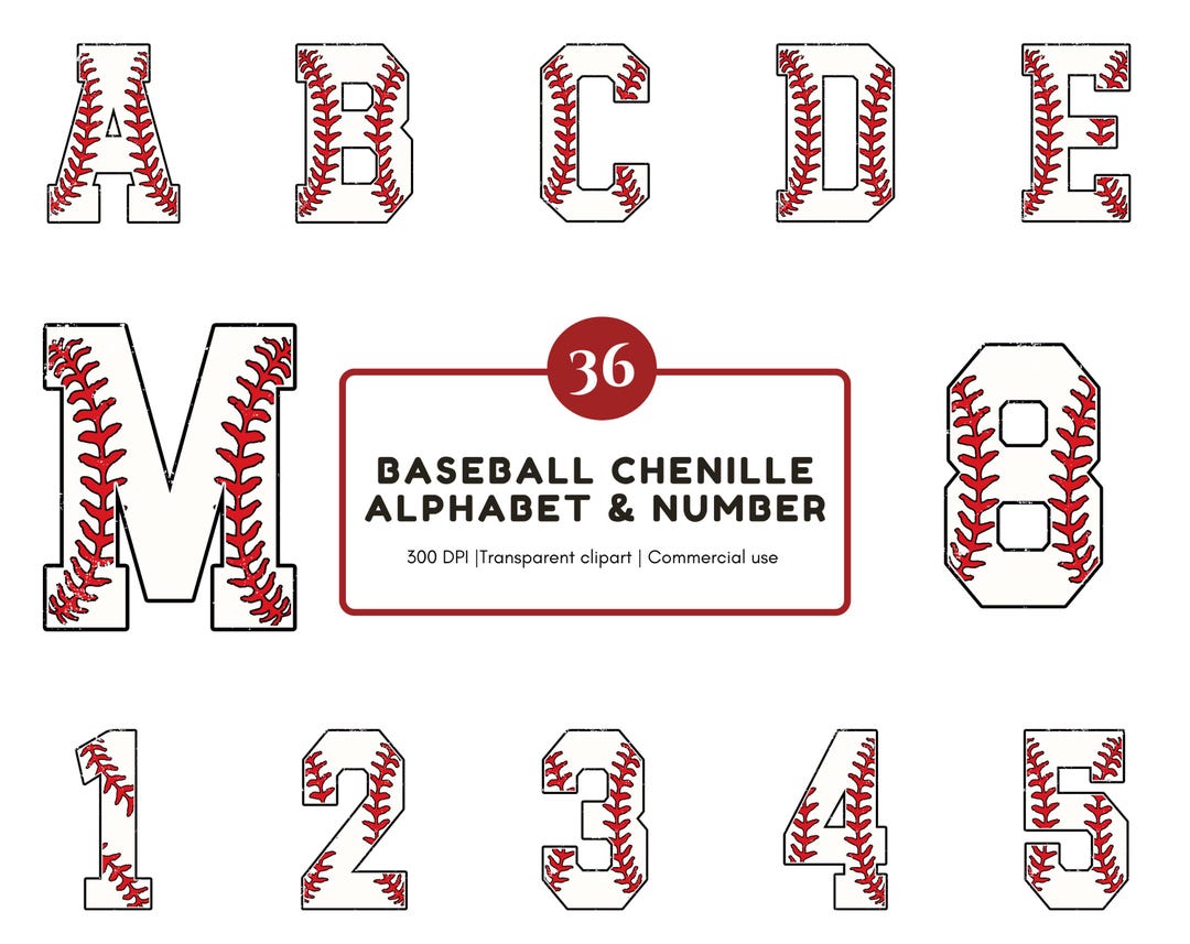 36 Baseball Alphabet Clipart Png, Baseball Chenille Alphabet Png ...