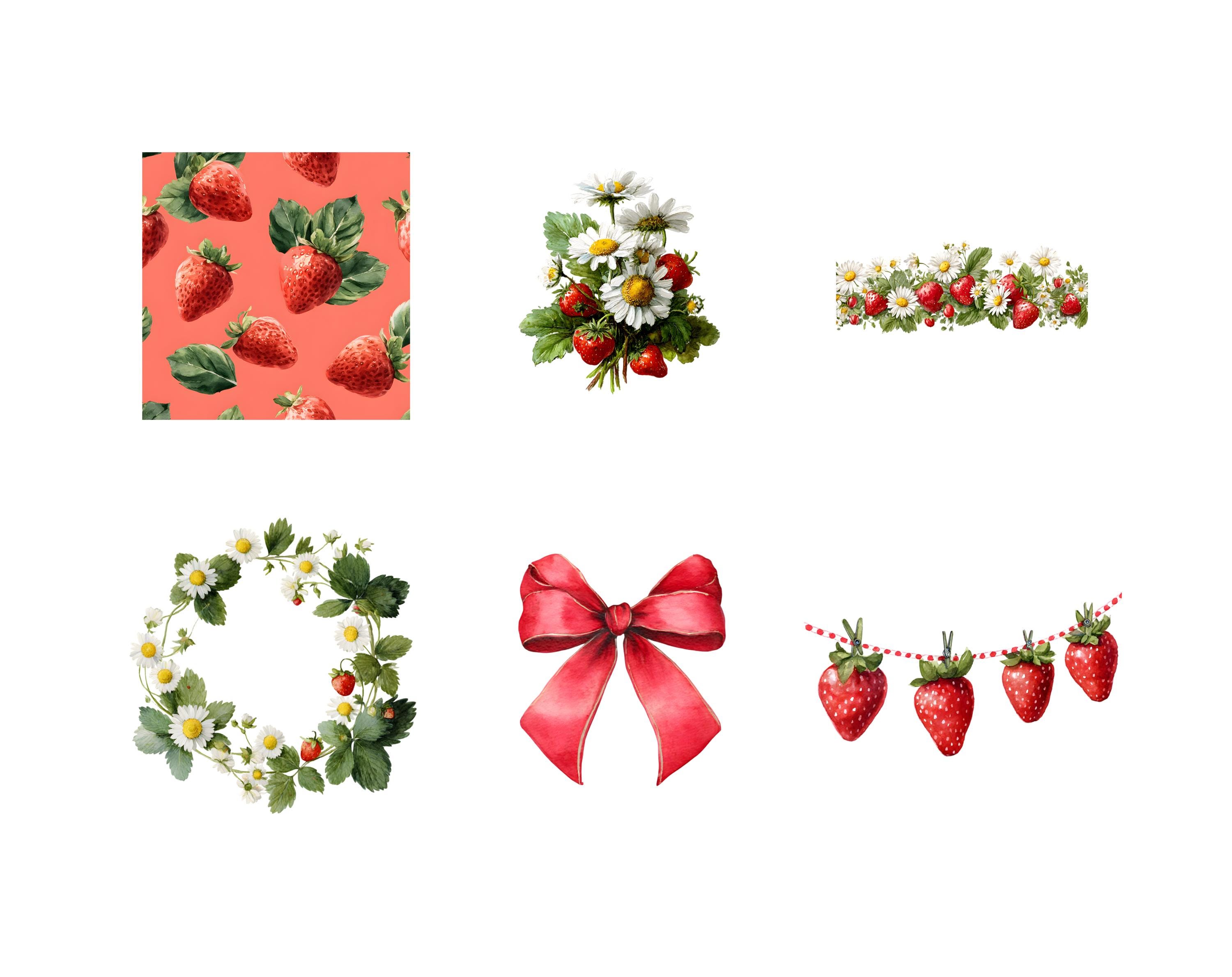 Watercolor Strawberry Clipart Bundle, Berry Clipart Png, Berry First ...