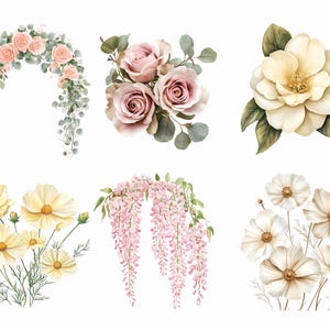 Watercolor Wedding Flower Clipart PNG Bundle (digital Download) - Etsy