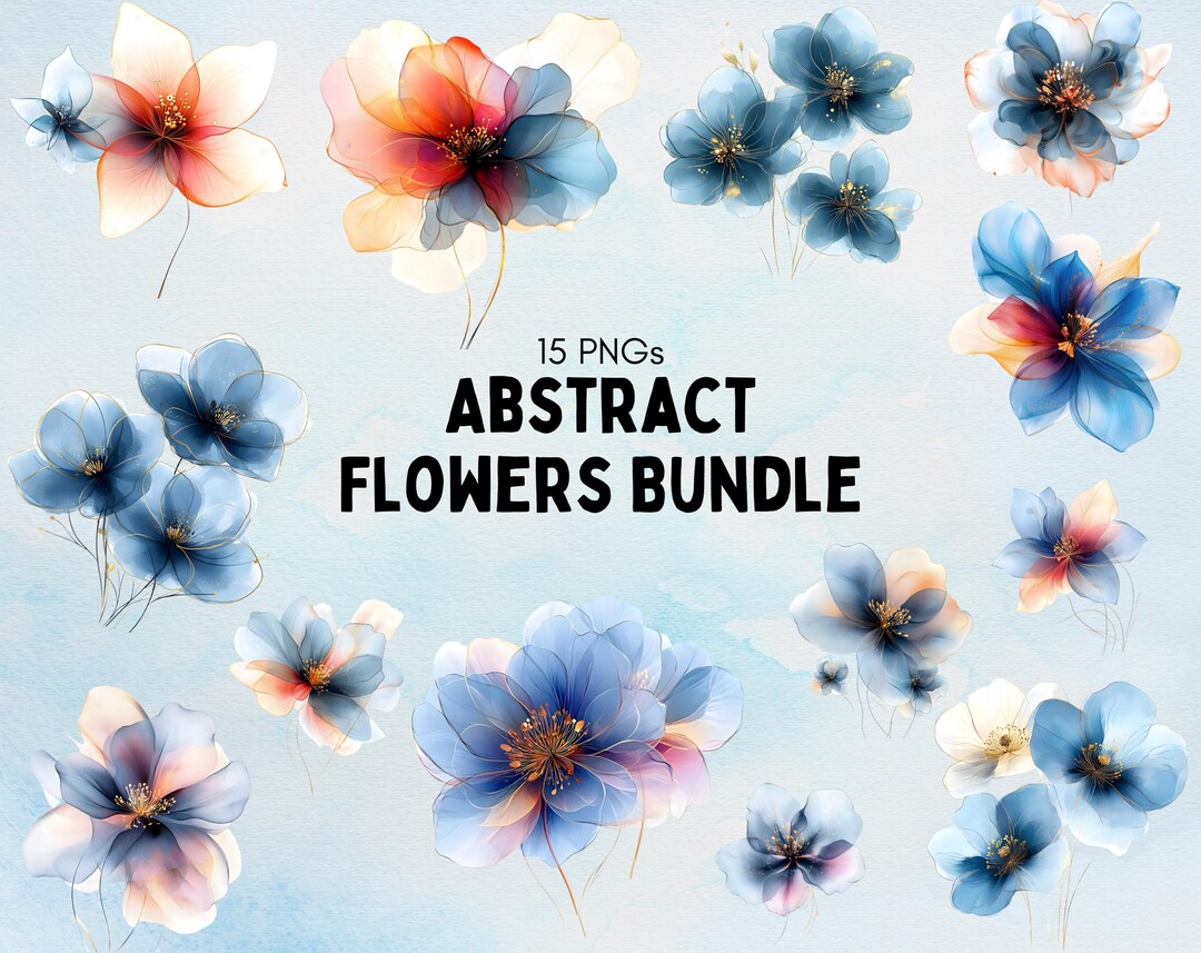 15 Abstract Flower Clipart Png Bundle, Abstract Flower Clipart ...