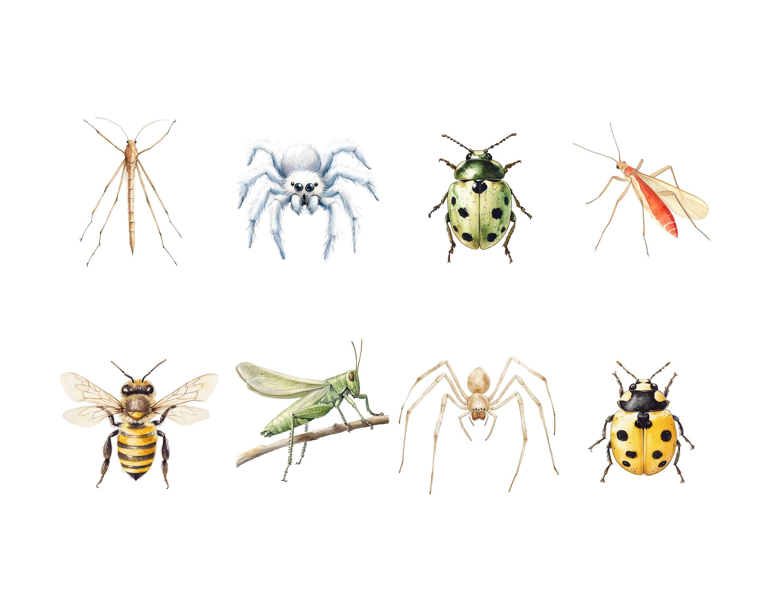 Bug and Insect Clipart Bundle, Insect Png, Watercolor Bug Clipart ...