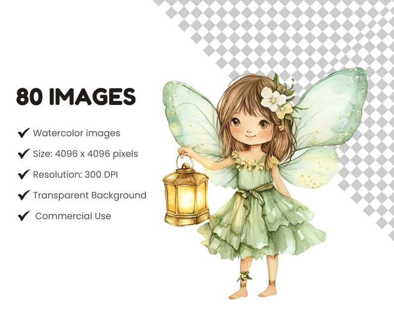 Watercolor Fairy Garden Clipart Bundle, Fantasy Graphics (digital ...