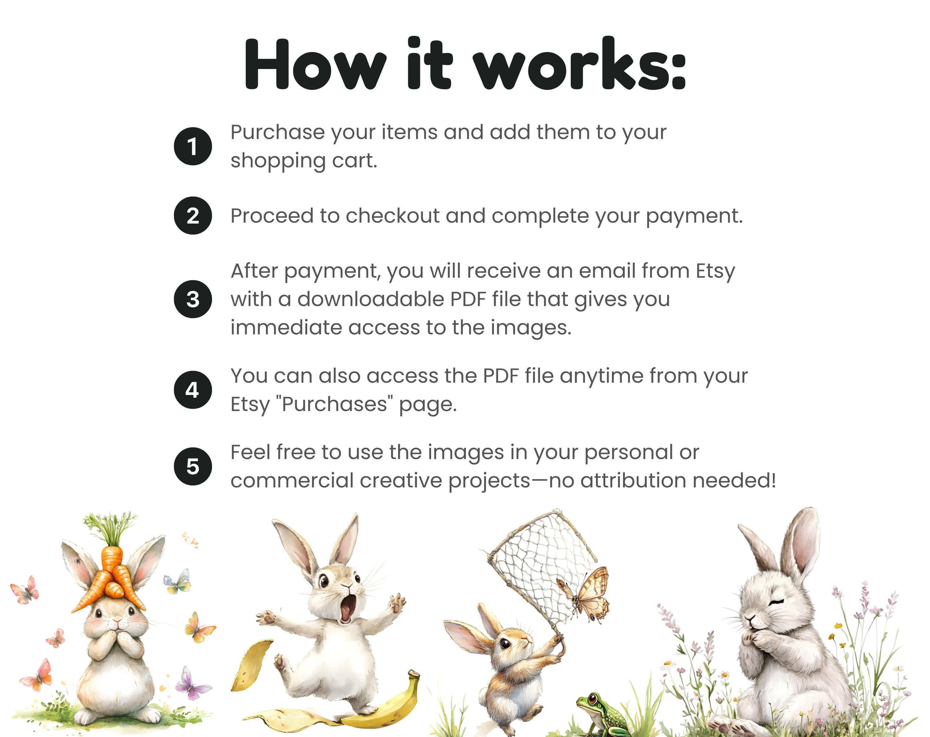 Funny Rabbit Clipart Png Bundle, Watercolor Funny Rabbit Clipart, Funny ...