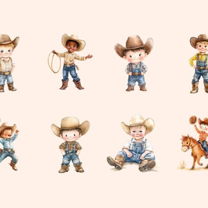 Cute Cowboy Clipart Png Bundle, Watercolor Cowboy Clipart, Baby Cowboy ...
