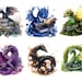 Watercolor Fantasy Dragon Clipart Set, Whimsical PNG Bundle (digital ...