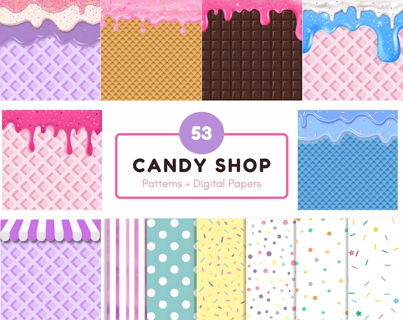 Watercolor Sweets Clipart Jpeg Bundle, Candy and Sweets Clipart Jpeg ...