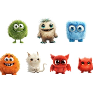 Watercolor Monster Clipart Bundle Png, Monster Cartoon Clipart, Spooky ...