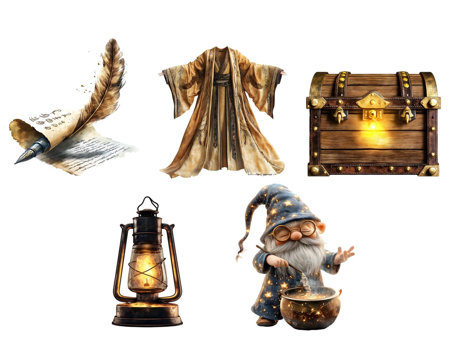 108 Watercolor Wizard School Clipart Bundle, Wizard School Clipart ...