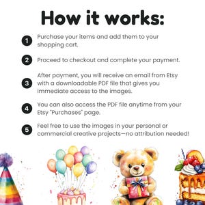 Watercolor Birthday Décor Clipart Png Bundle, Birthday Décor Clipart ...