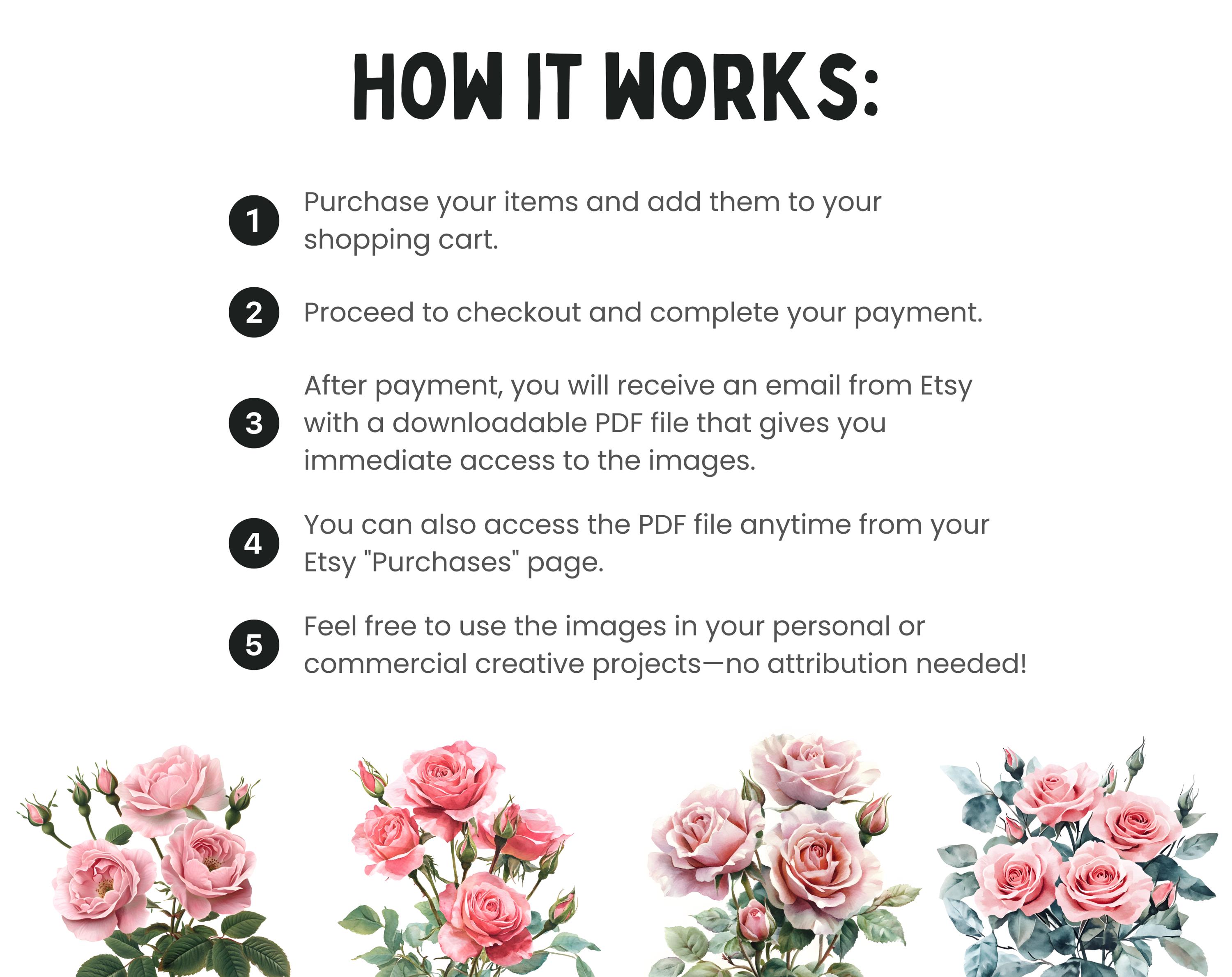 Pink Rose Clipart Png Bundle, Pink Bouquet Clipart, Pink Rose Bouquet ...