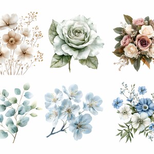 Watercolor Wedding Flower Clipart PNG Bundle (digital Download) - Etsy