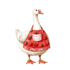 Strawberry Geese Clipart Png Bundle, Cute Goose Clipart, Cute Geese ...