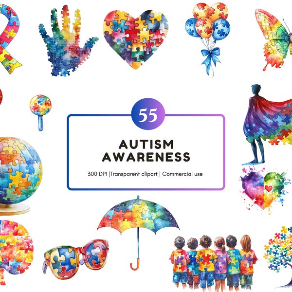 Autism Clipart - Etsy