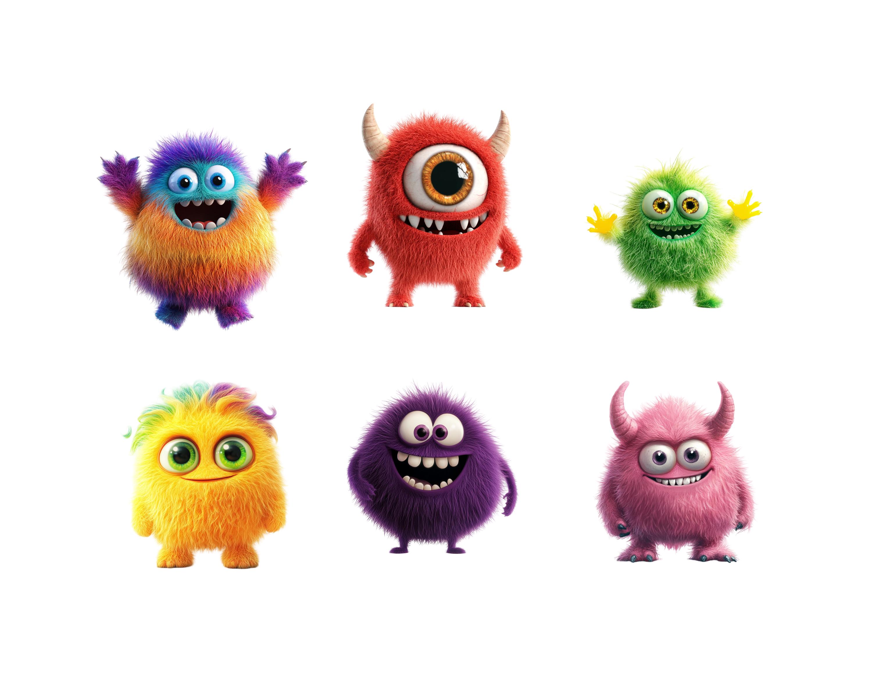 Watercolor Monster Clipart Bundle Png, Monster Cartoon Clipart, Spooky ...