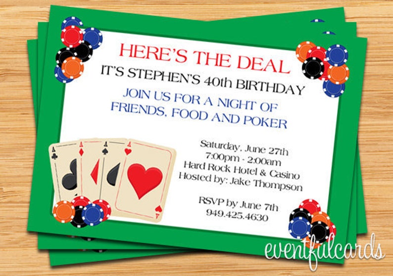 Poker Party Invitation | Etsy