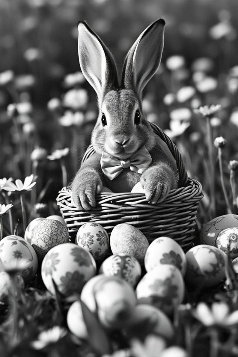 8 Different Images Vintage Easter Bunny Rice Paper Decoupage Paper DIY ...