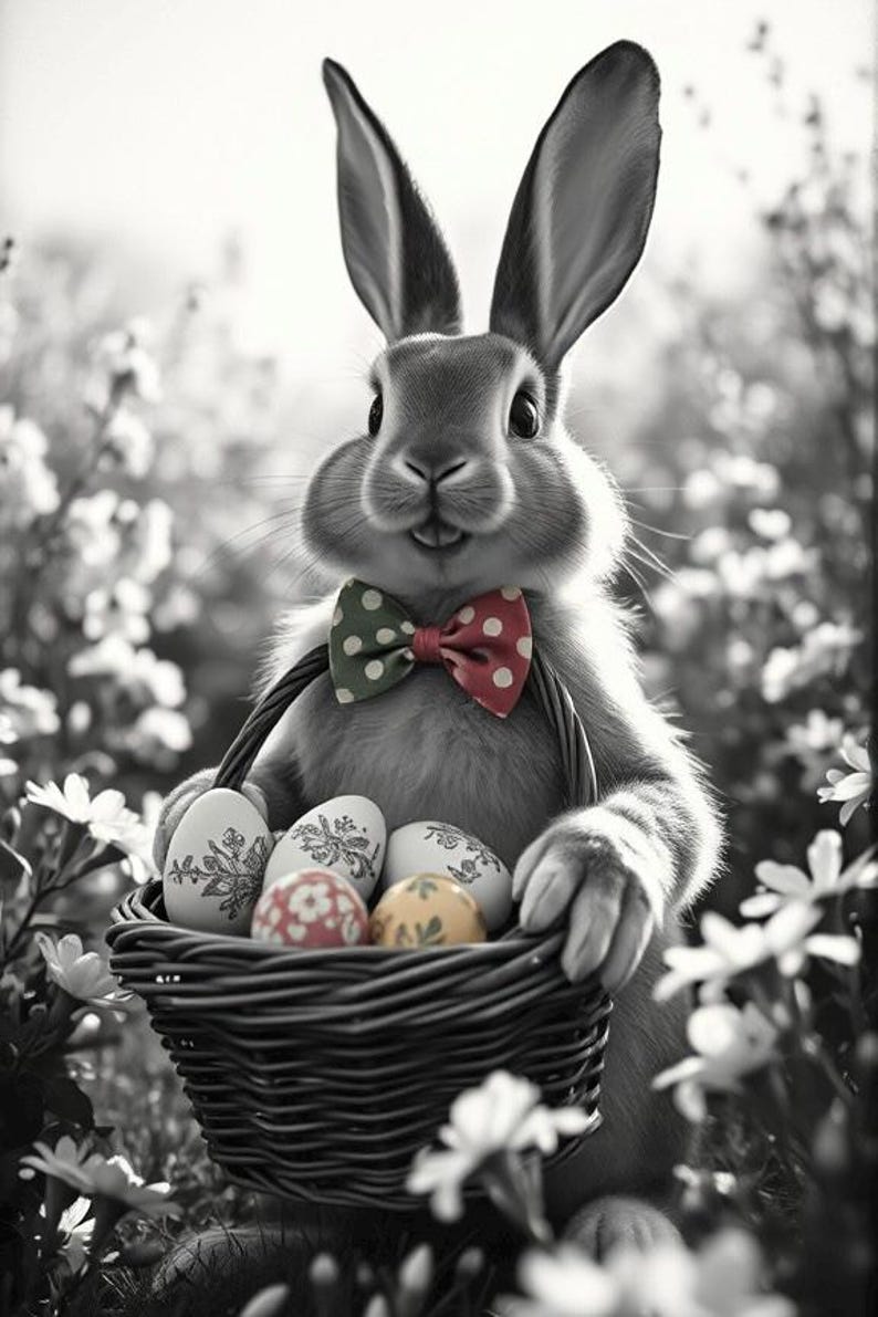 8 Different Images Vintage Easter Bunny Rice Paper Decoupage Paper DIY ...