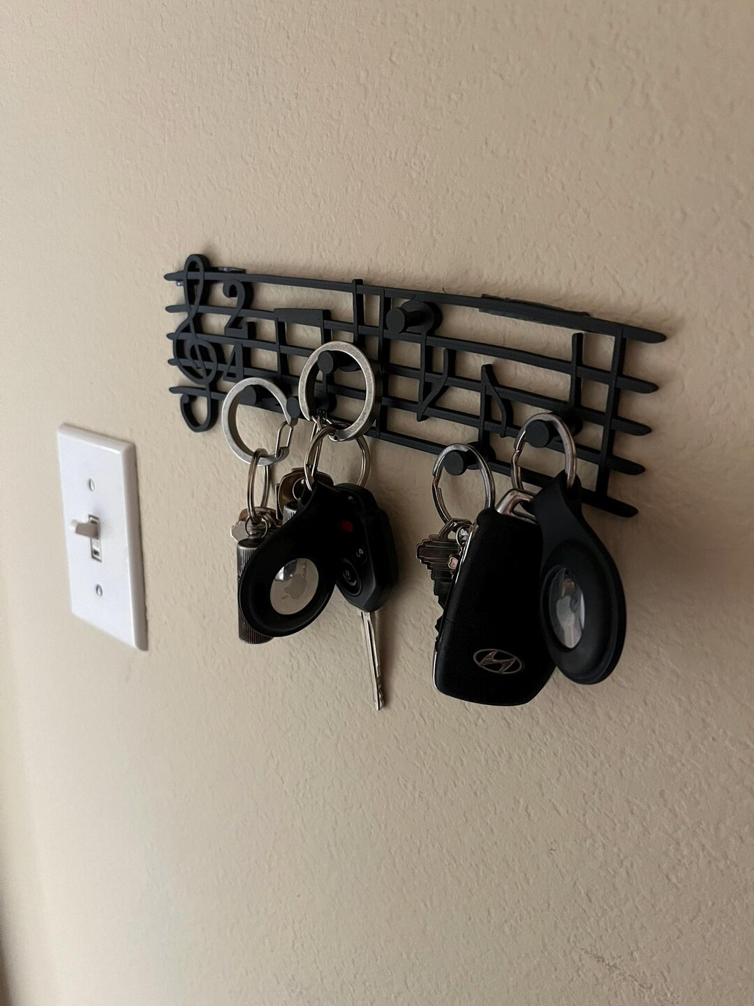 Musical Note Themed Key Holder – Wall Mountable Organizer, Stylish ...