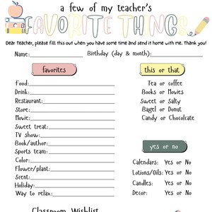 All About Teacher Printable - Etsy