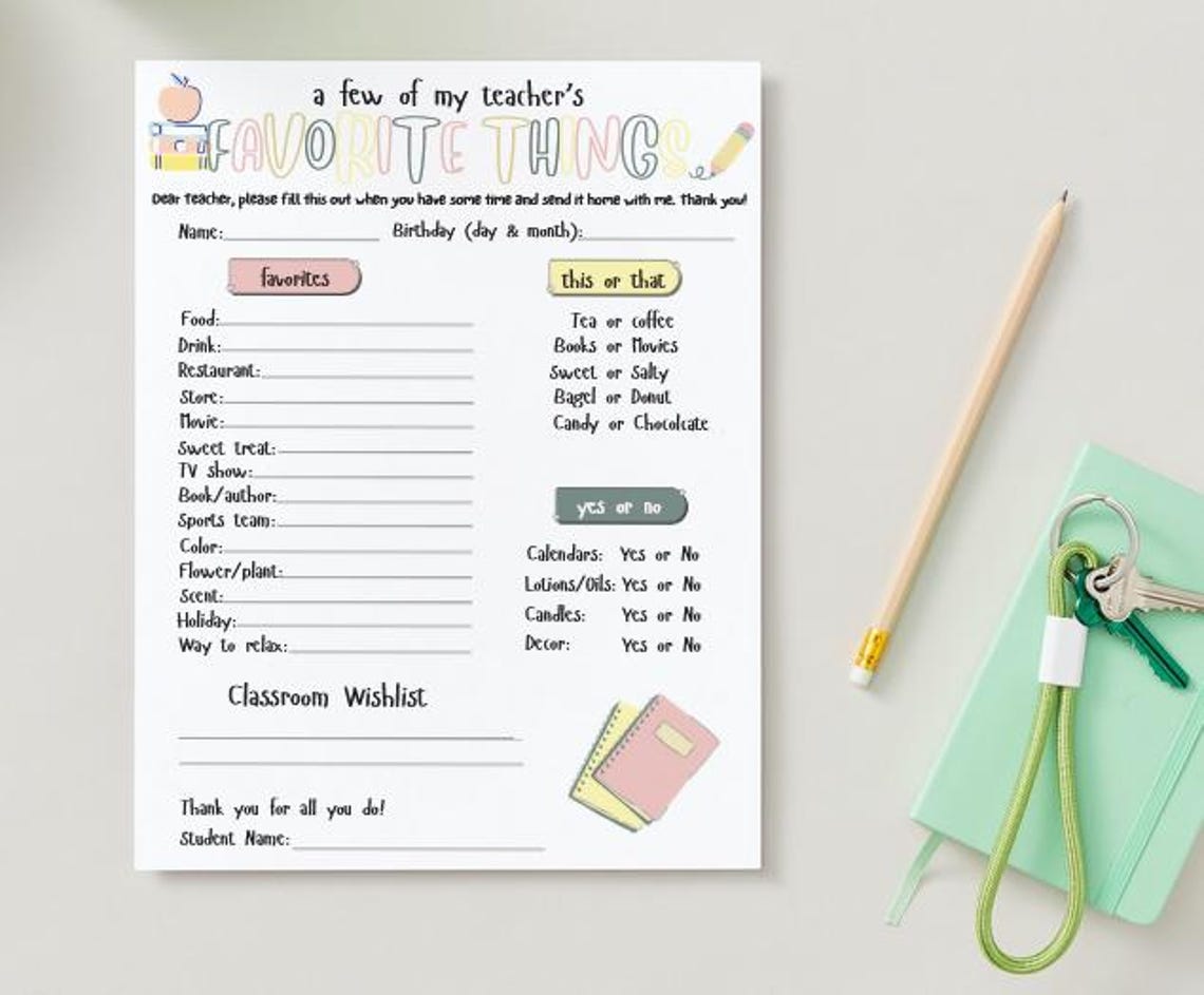 All About Teacher Printable - Etsy