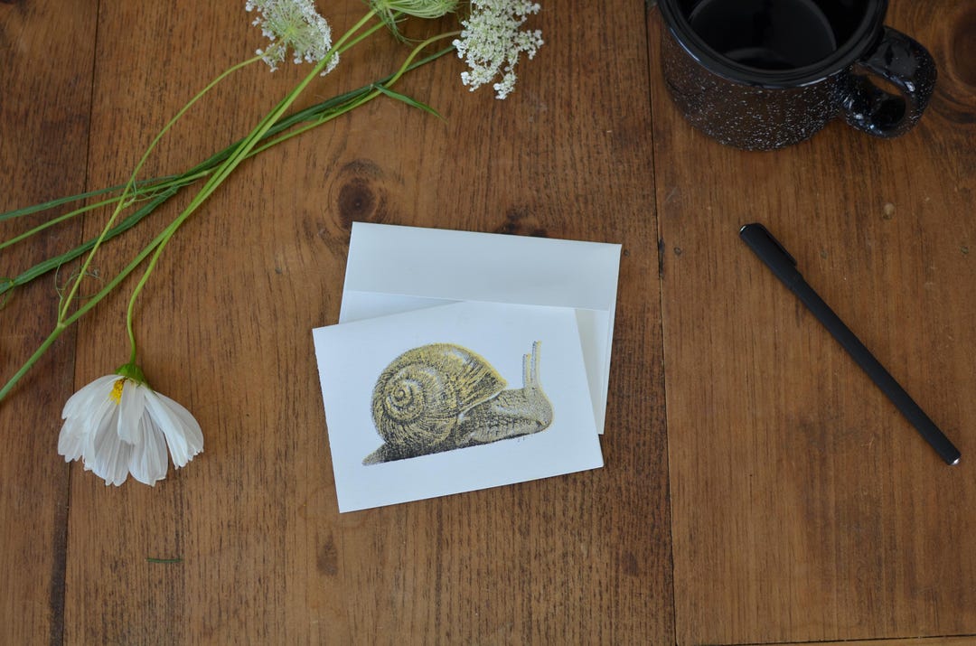 Snail Mail Note Card Set: Hand Stamped Stationery, Pen Pal Gift - Etsy