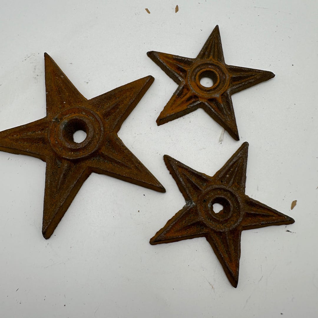 Vintage Cast Iron Stars Set of Three - Etsy