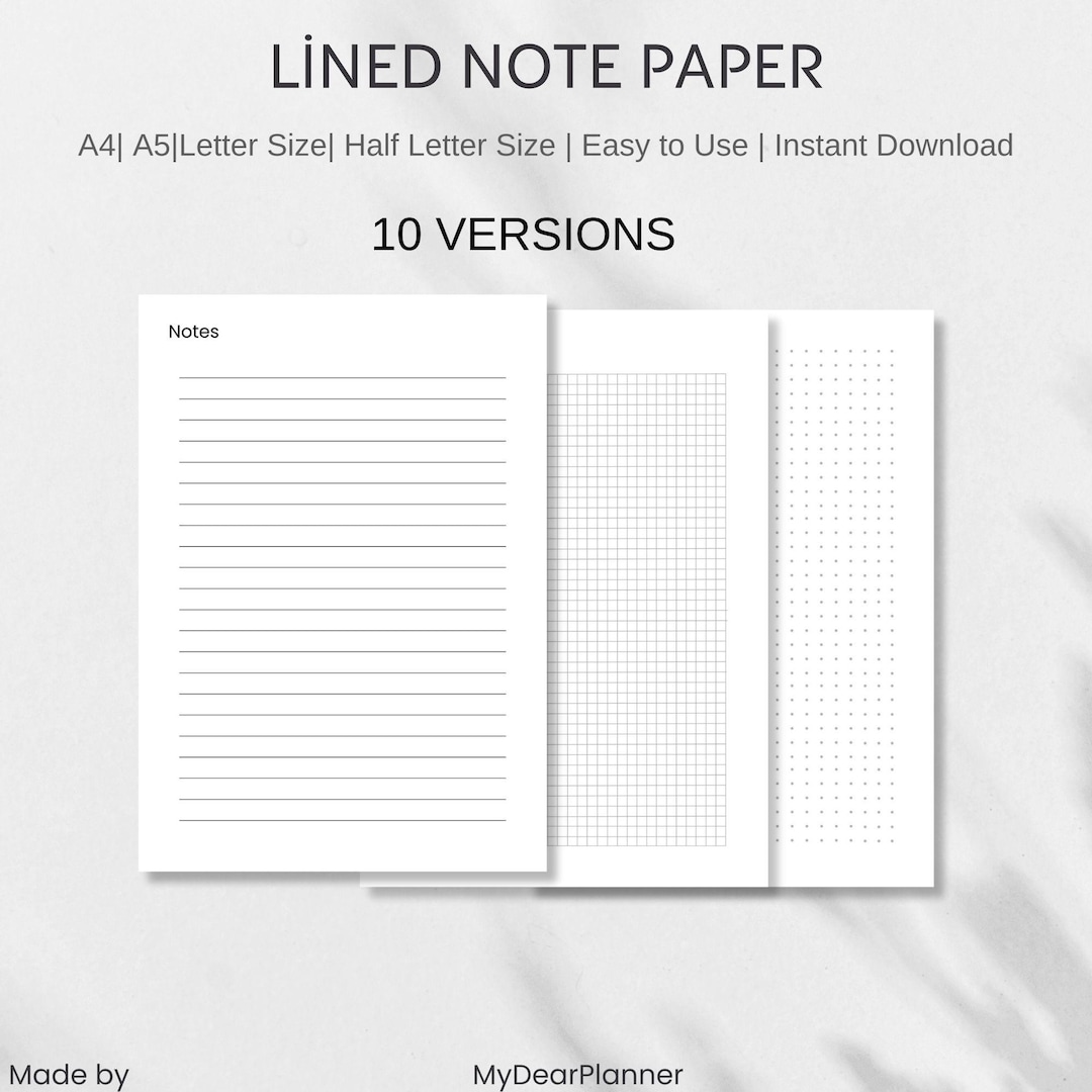 Digital Note Pages | Minimalist, Printable and Aesthetic Goodnotes ...
