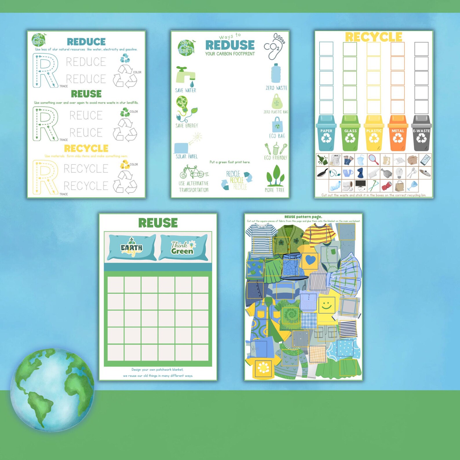 Printable Earth Day Preschool Bundle, Kindergarten Earth Day Activity ...