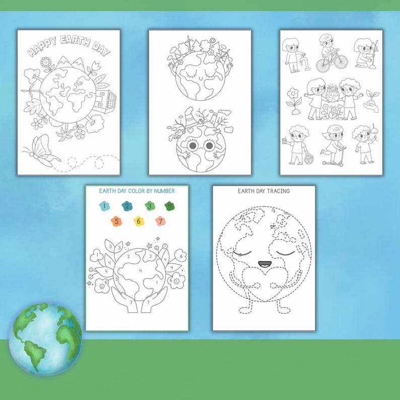 Printable Earth Day Preschool Bundle, Kindergarten Earth Day Activity ...