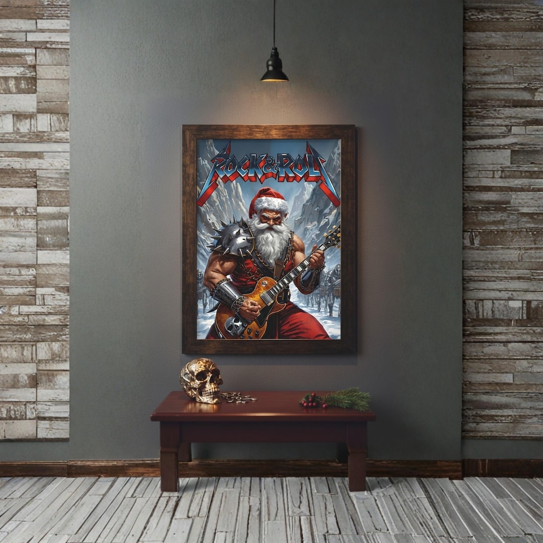 Heavy Metal Santa Claus Design - Rock & Roll Style, Digital JPG, Mug ...