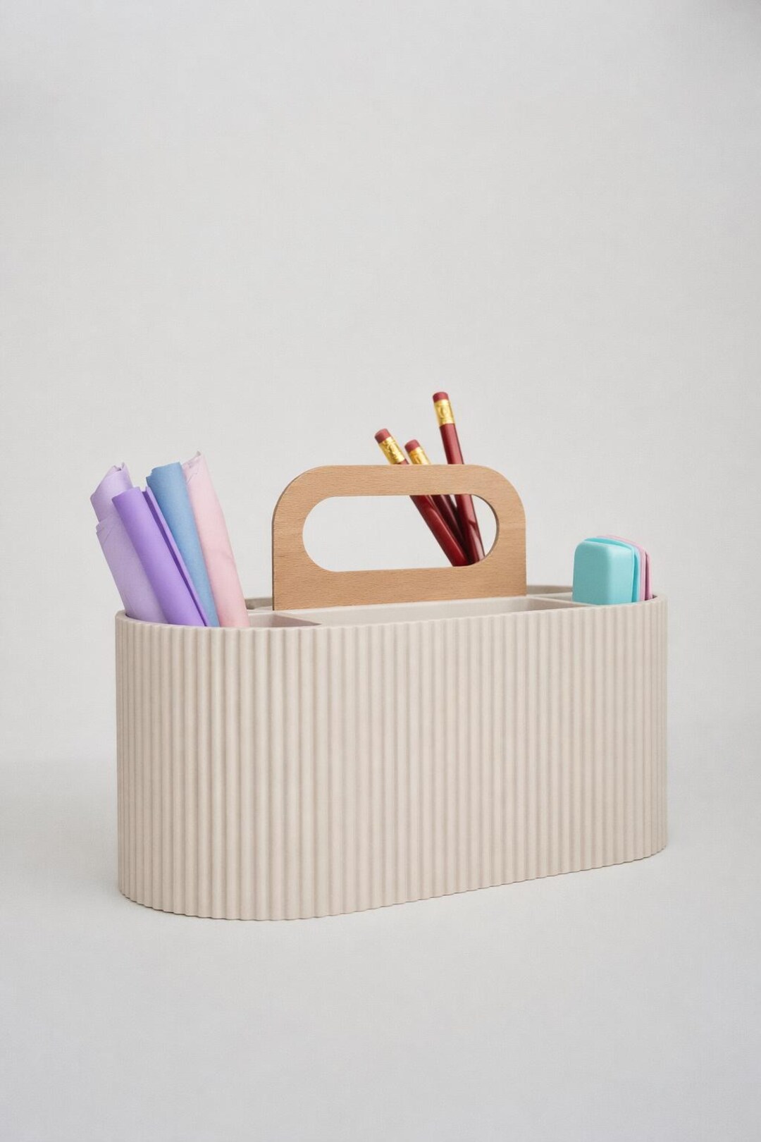 Desk Organizer – Minimalist Desk Caddy With Handle for Pens, Markers ...