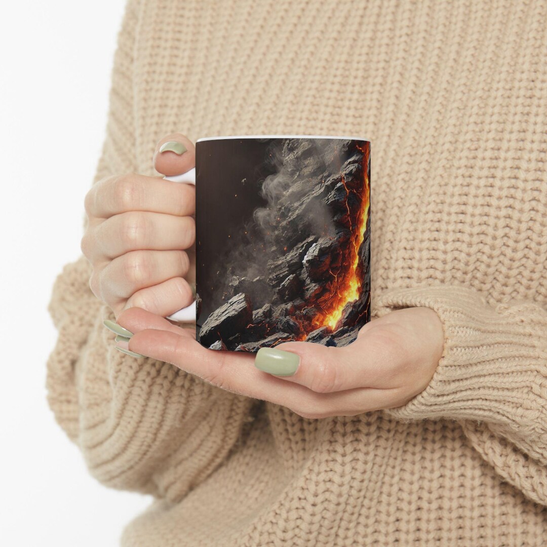 Volcanic Eruption Ceramic Mug, Unique Coffee Cup, Gift for Geology ...