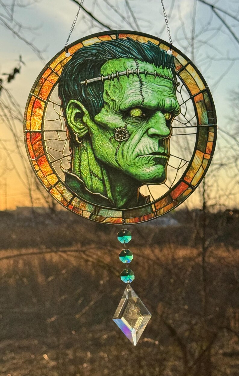 Frankenstein Monster Suncatcher: Acrylic & Glass Prism Crystal - Etsy