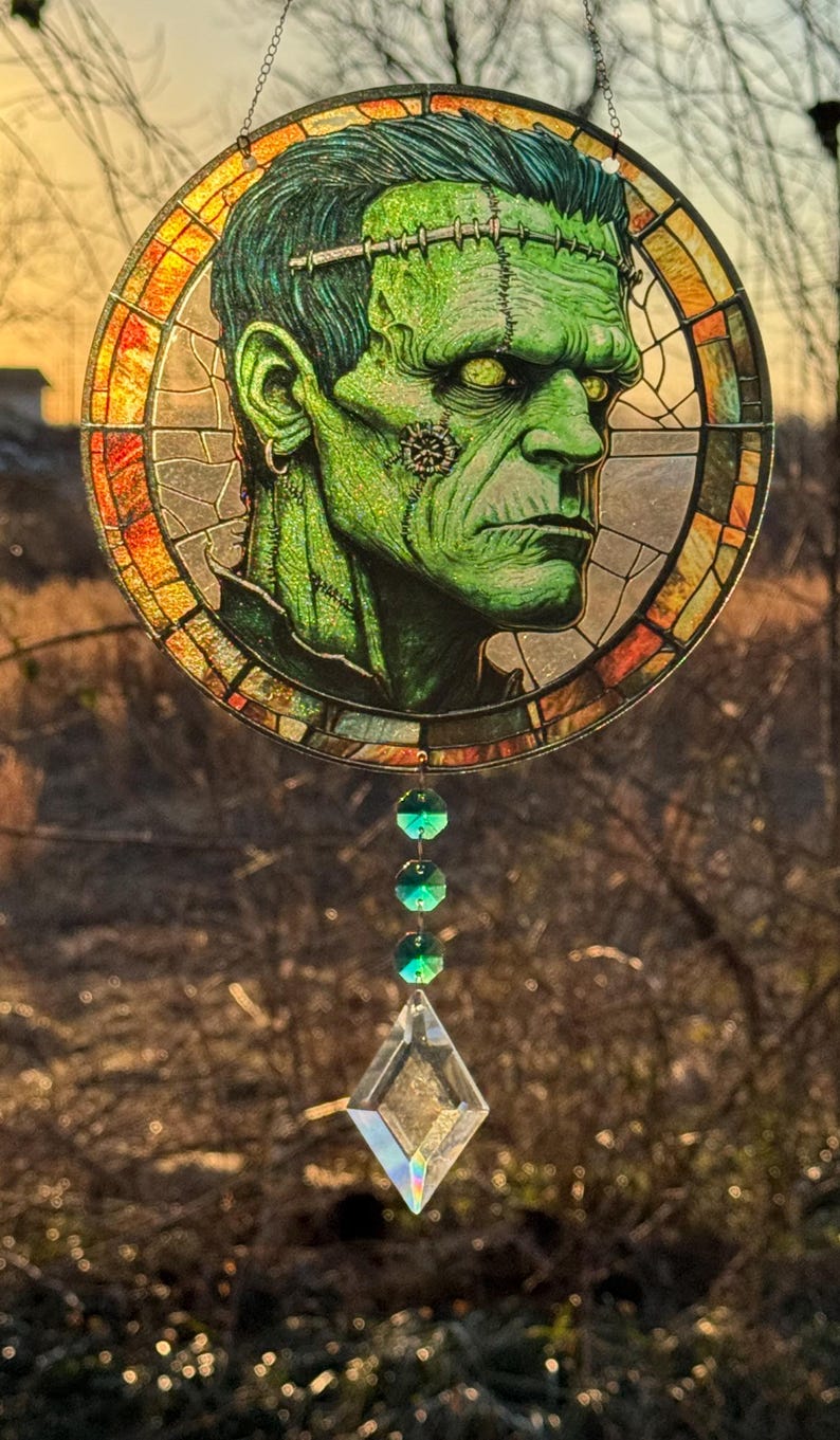 Frankenstein Monster Suncatcher: Acrylic & Glass Prism Crystal - Etsy