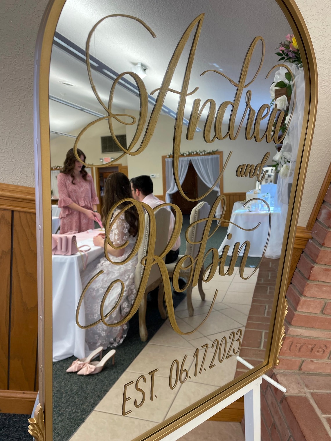 Custom Calligraphy Wedding Mirror Sign - Etsy