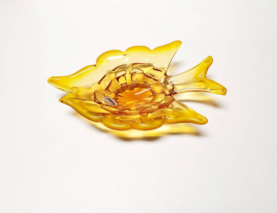 Yellow Murano Glass Fish Bowl - Etsy