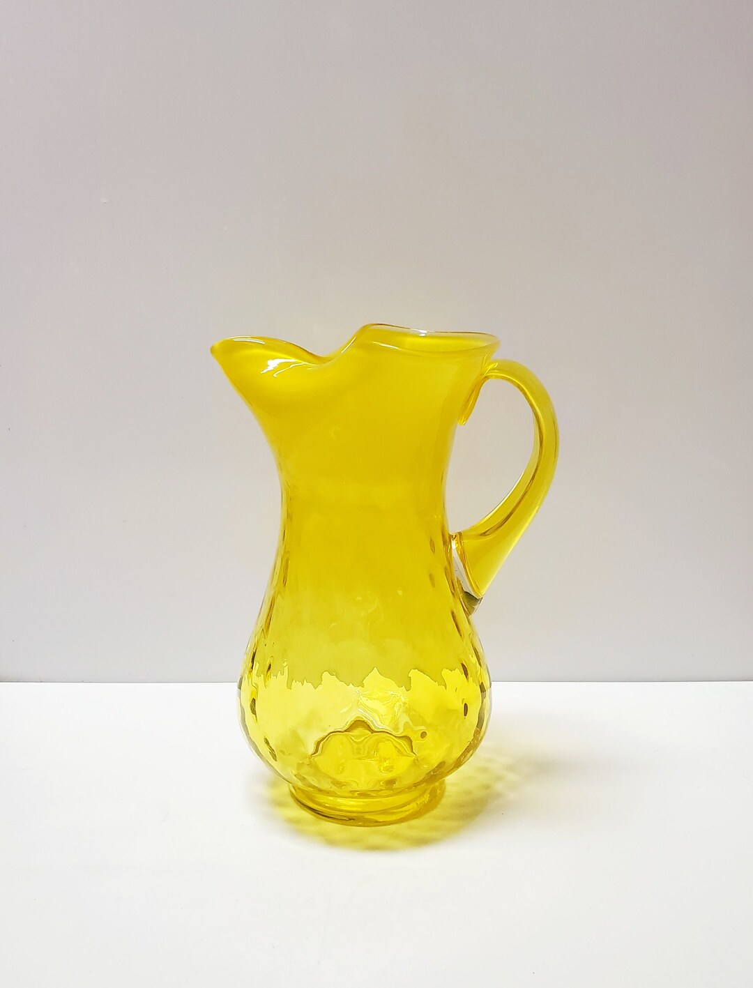 BRIGHT Yellow Empoli Glass Pitcher - Etsy