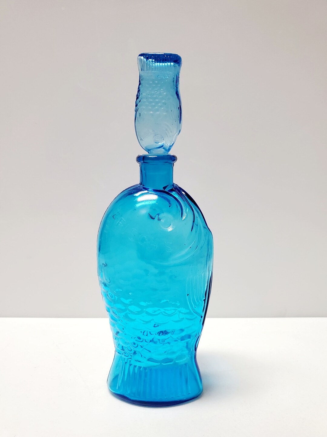 Turquoise Blue Fish Decanter Fisch's Bitters Reproduction - Etsy