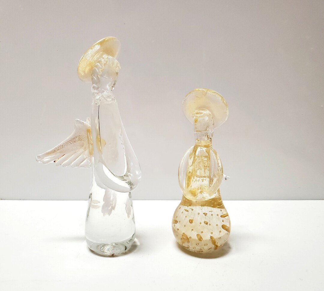 Pair of Art Glass Angels - Etsy