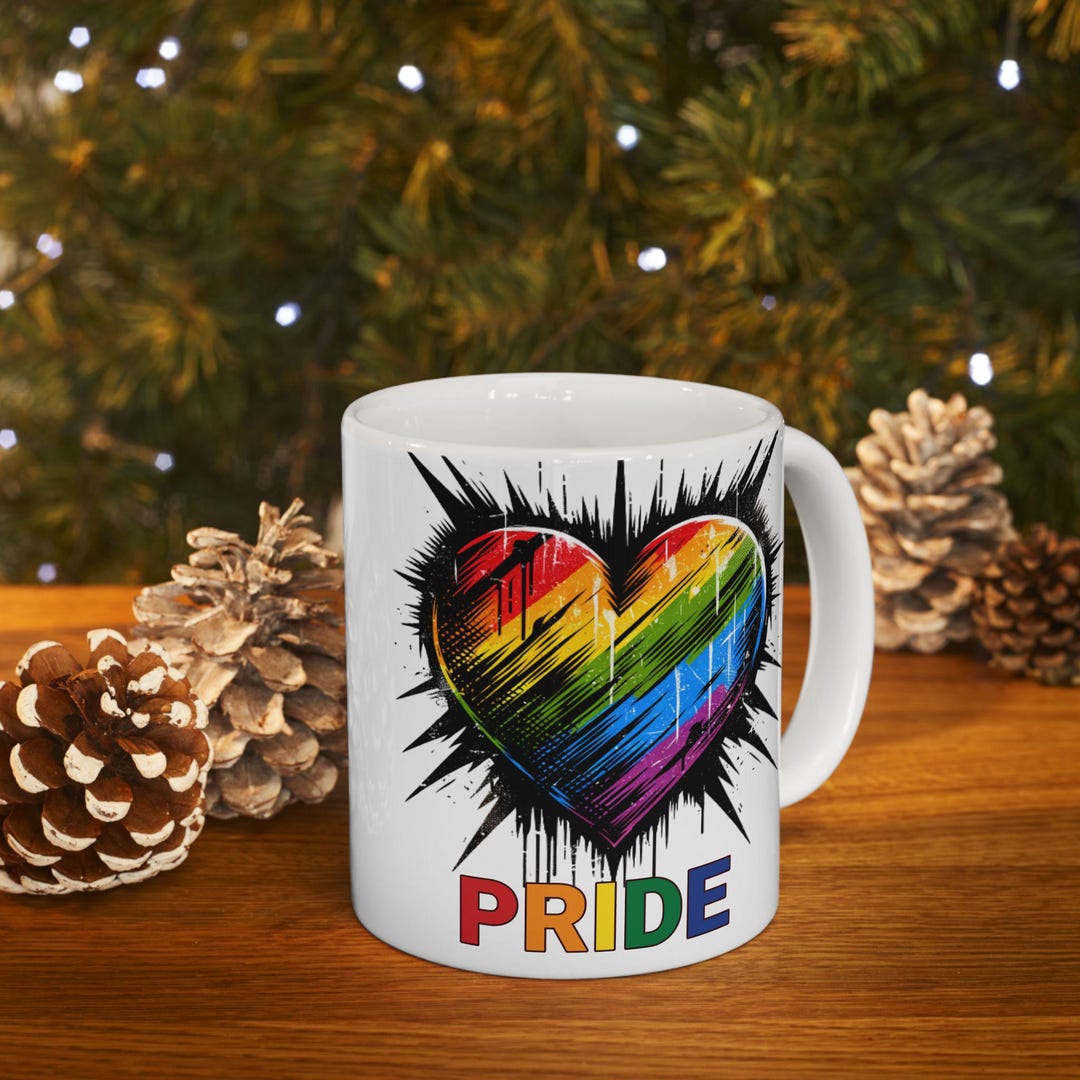 Pride HEART Mugs | LGBTQ Kitchenware | Pride Flag Travel Mug | Pride ...