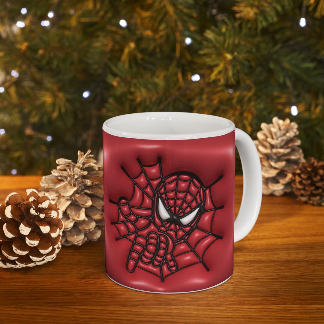3D Spider Mug PNG INFLATED , 3D Spider Web Mug Wrap, 11oz and 15 Oz Mug ...