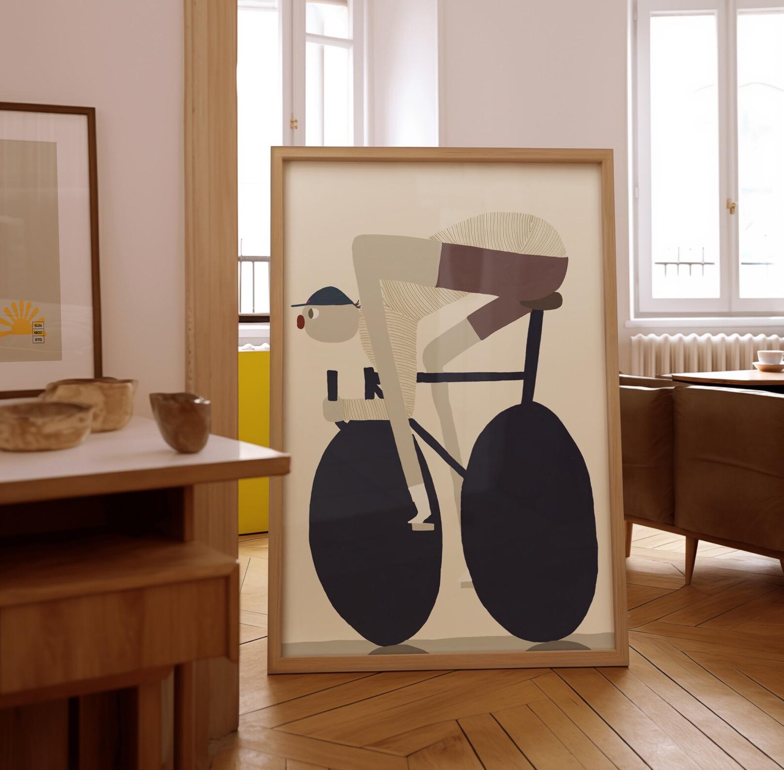 DIGITAL Minimalist Cycling Wall Art Print – Modern Abstract Bicycle ...