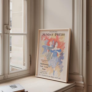 DIGITAL Vintage 1896 Sunday Press Poster – Art Nouveau Newspaper ...