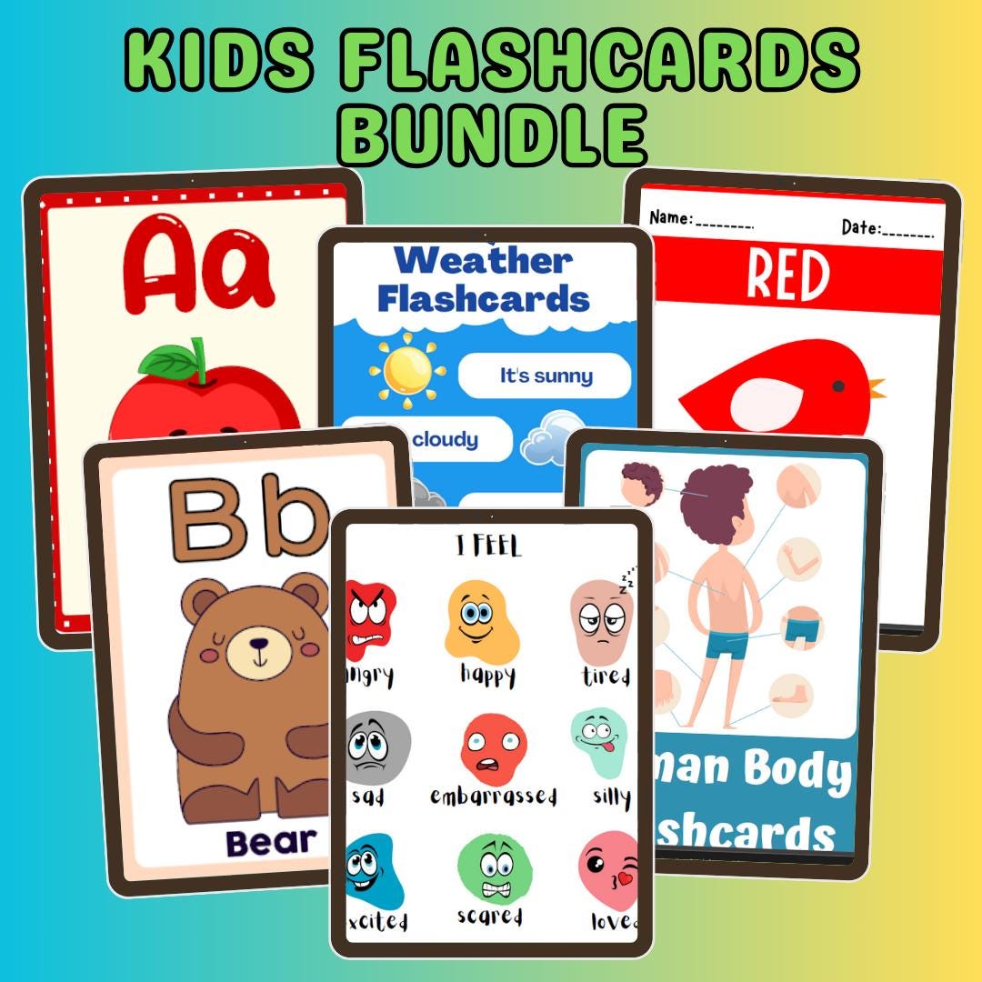 Kids Flashcards Bundle | Fun and Educational Learning for Preschoolers ...