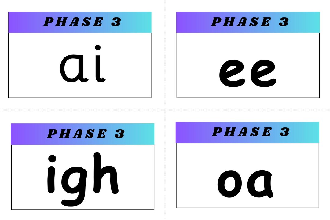 Phase 3 Phonics Flash Cards and Phase 3 Tricky Words - EYFS, KS1 ...