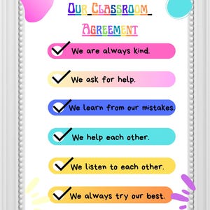 Classroom Rules - Classroom Poster - Classroom Agreement - Classroom ...