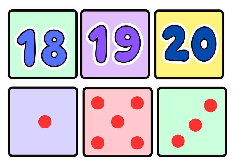 Number Flash Cards - Numbers 0-20- Number Matching - Practising Number ...
