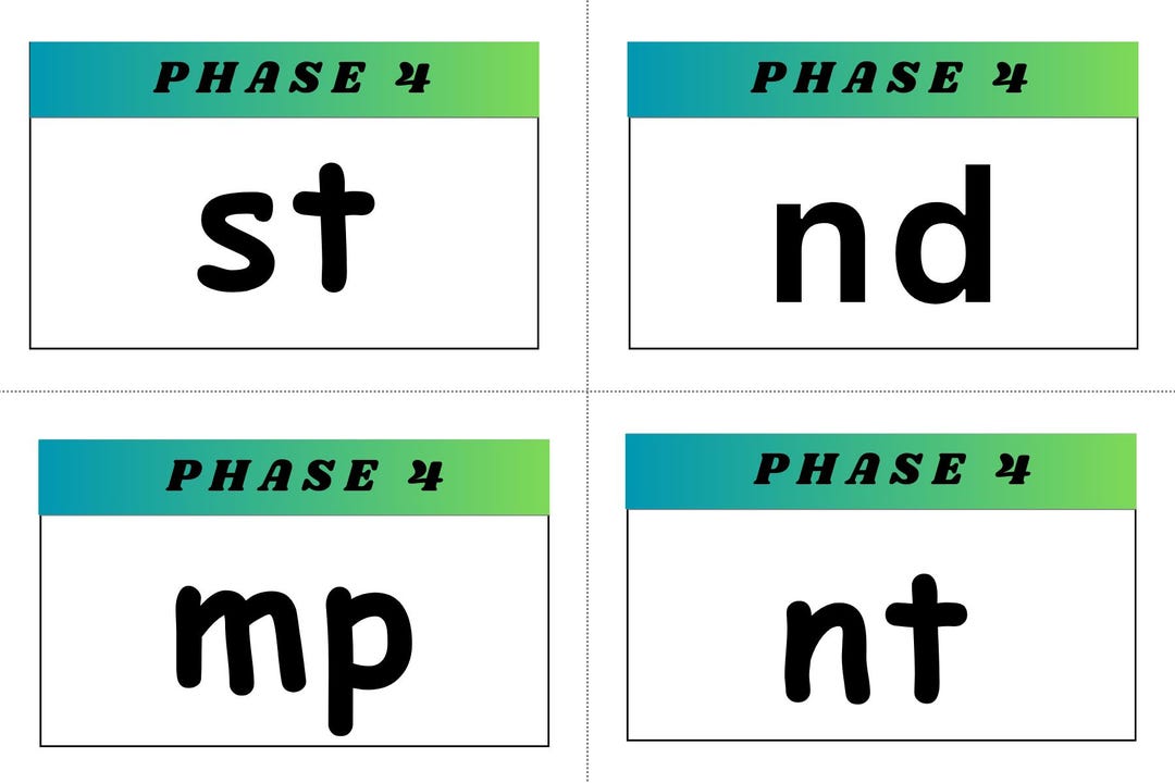 Phase 4 Phonics and Tricky Word Flash Cards EYFS KS1 Primary School ...