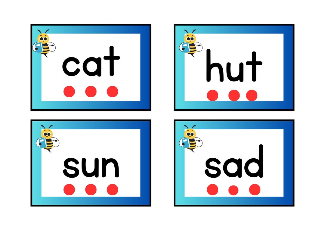 CVC Flash Cards, Phonics Cards Printable With Sound Buttons, EYFS/KS1 ...